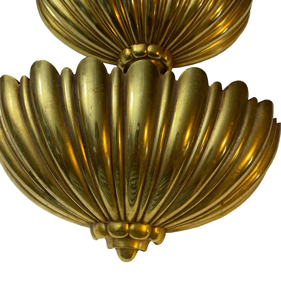 syroco | Wall Decor | Vintage Syroco Gold Wall Pocket Planter Scalloped ...